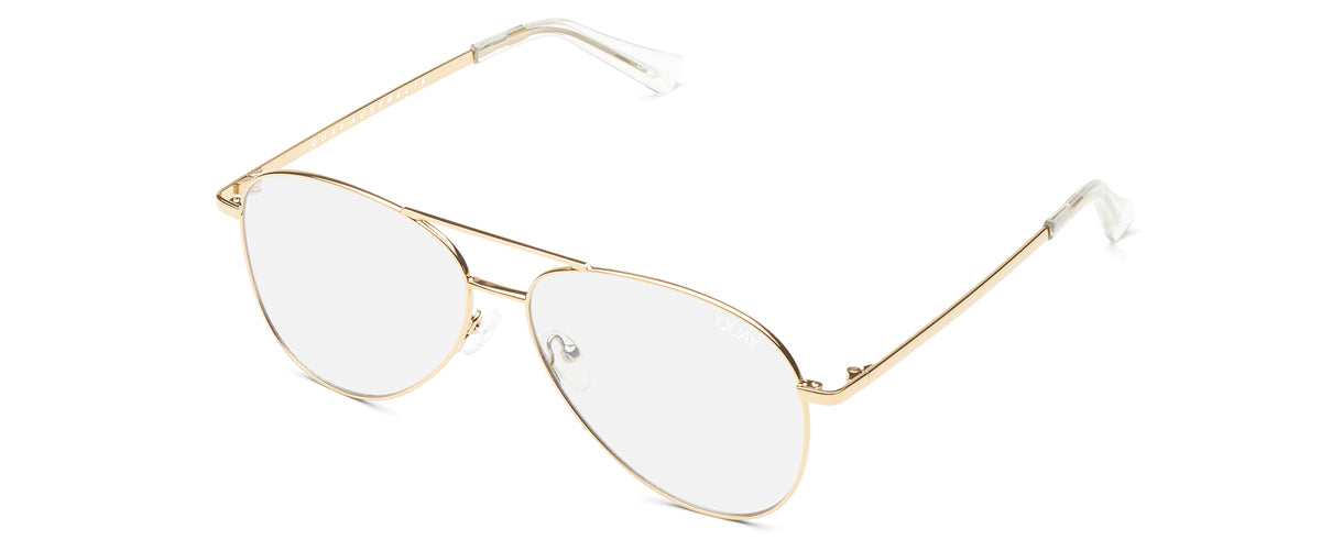 Quay Blue Block Still Standing Aviator Sunglasses