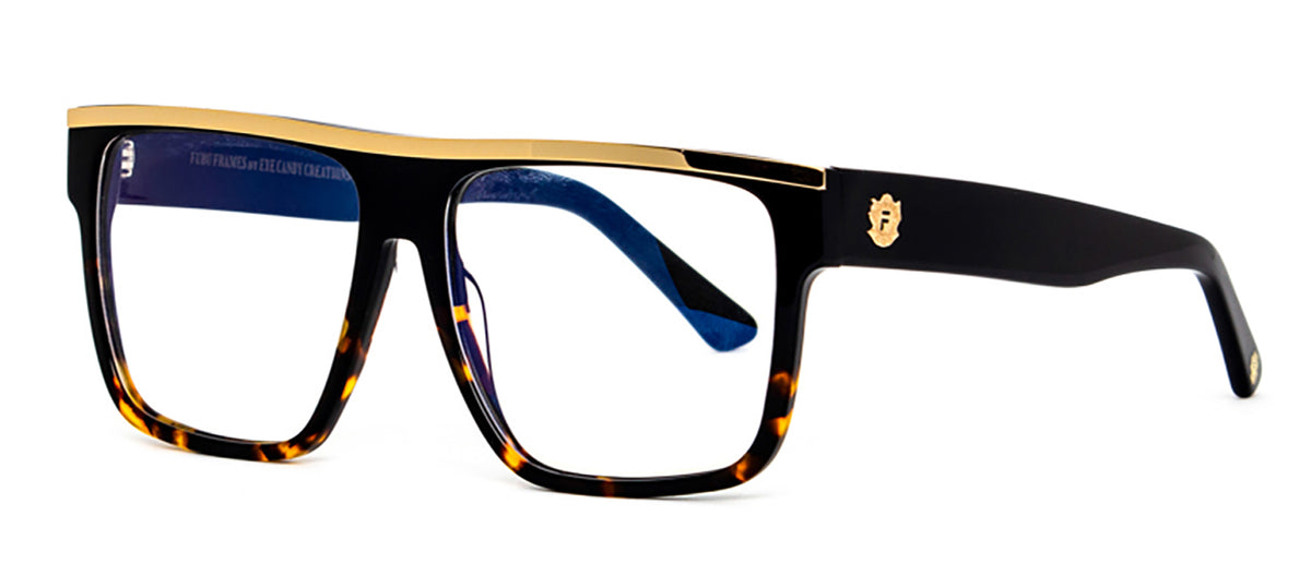 FUBU Frames East Hampton Black/ Tortoise Square Blue Light Eyeglasses